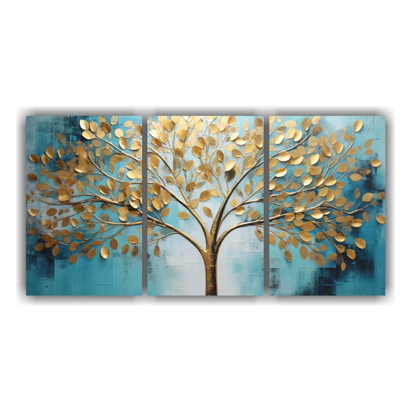 GENERICO Conjunto 3 Artes De Pared Movimiento Impresionante En Turque ...