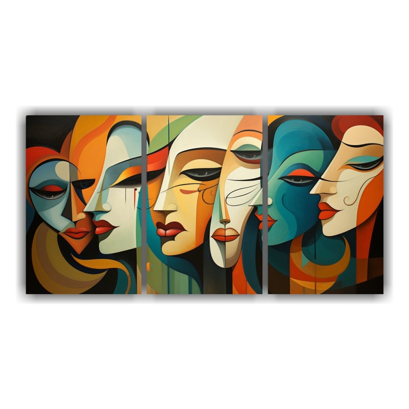GENERICO Cuadros Conceptuales Poder Rostros Abstractos Mujeres 180x90cm ...