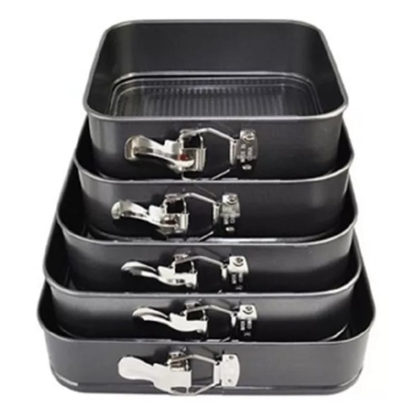 GENERICO Set 5 Moldes Molde Cuadrado Antiadherente Torta Repostería ...