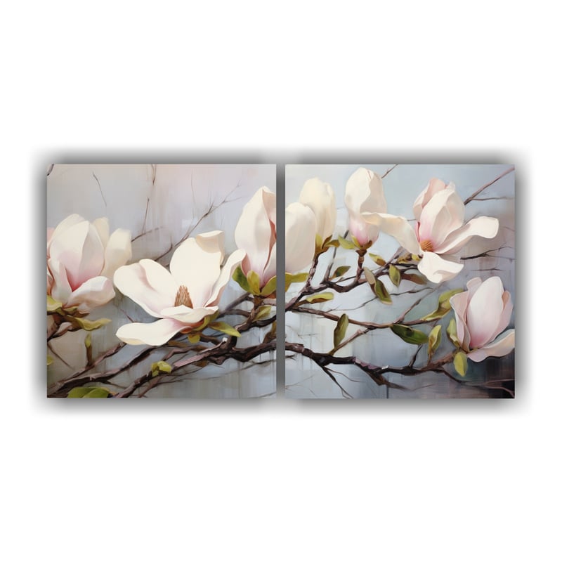 GENERICO Pintura Abstracta De Flores Magnolias En óleo De Alta Calid 120x60cm | falabella.com