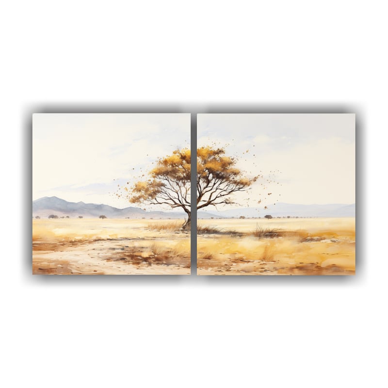GENERICO Pintura Abstracta De Colores Dorados De Savanna Y Desert Tre ...