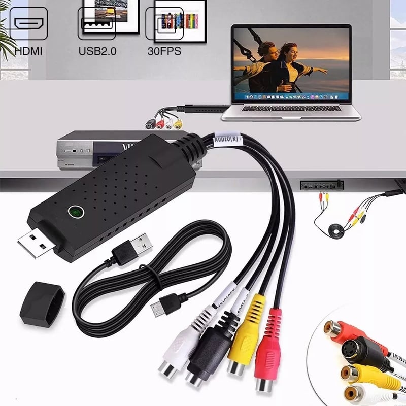 EDWINAYY Capturadora De Video Audio Digital Convertidor Para Vhs Dvd ...