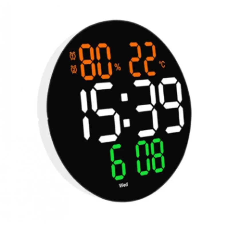 OEM Reloj Circular De Pared Digital LED Horas Semana Fecha Temperatura ...