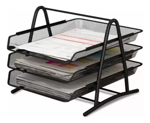 GENERICO Bandeja Porta Documentos - Papeles - 3 Niveles Tipo Malla ...