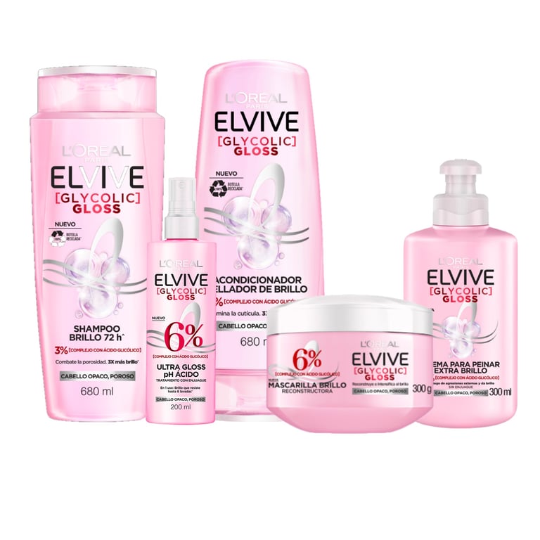 ELVIVE Cuidado Cabello Elvive Glycolic Gloss 72hr Brillo y Suavidad ...