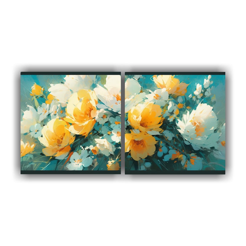 GENERICO Pinturas En Bastidor Expresión Minimalista Con Flores Amari ...