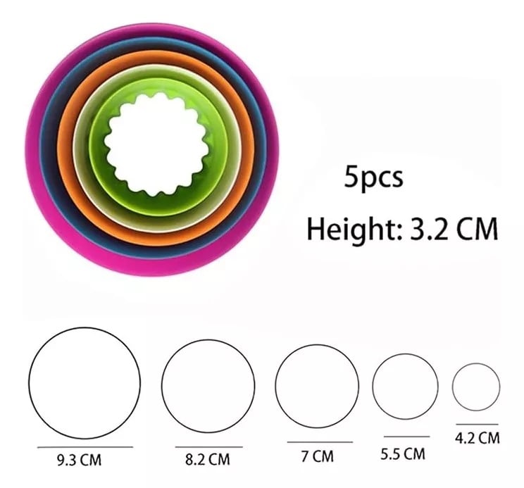 Pasteleria 5 Moldes De Galletas Cortadores Galletas Molde Circulos ...