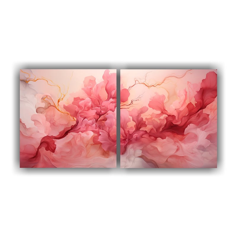 GENERICO Cuadros Decorativos Minimalistas En Tonos Rosa Y Dorado Con ...