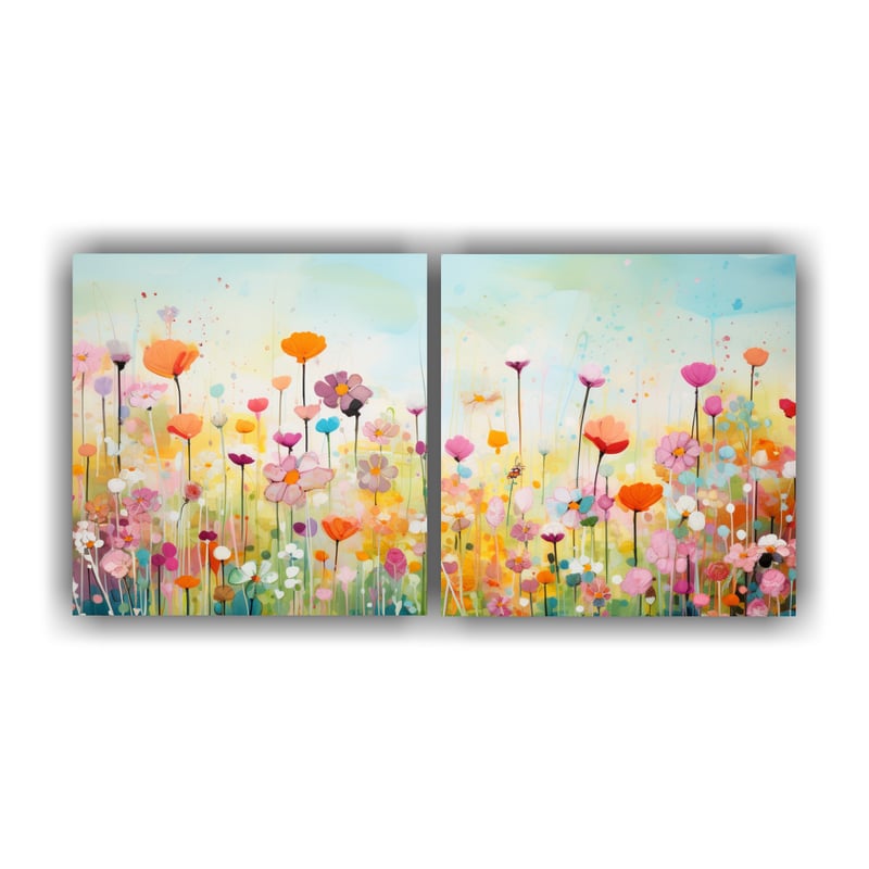 GENERICO Pinturas Decorativas De Dos Lienzos De Tela Conceptual De Mo ...