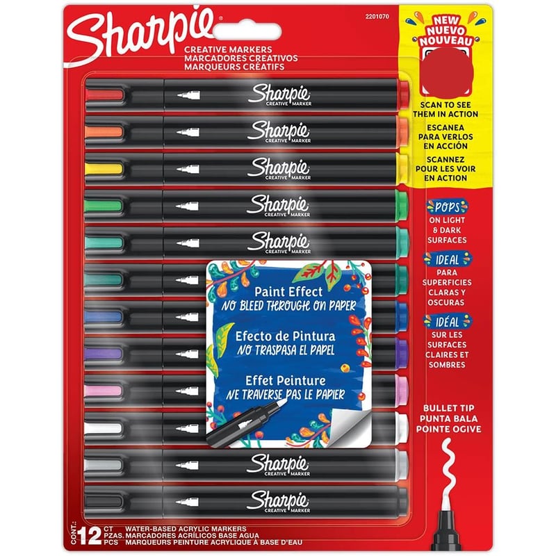 SHARPIE Set Lapices Acrilico Sharpie 12 Colores Base Agua | falabella.com