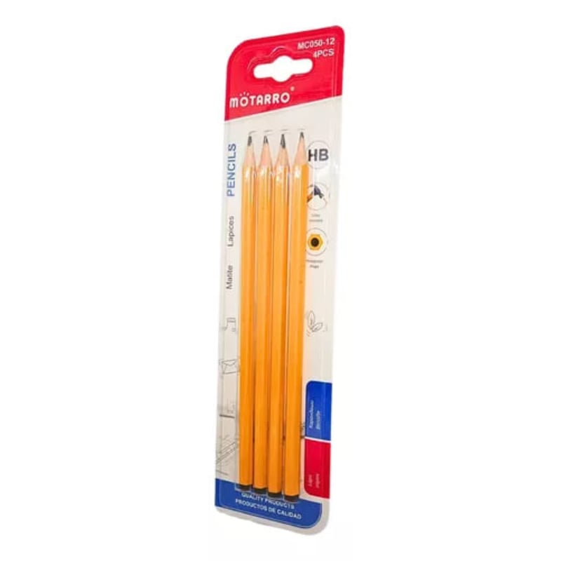 MOTARRO Lápiz Grafito Pack De 4 Unidades | falabella.com