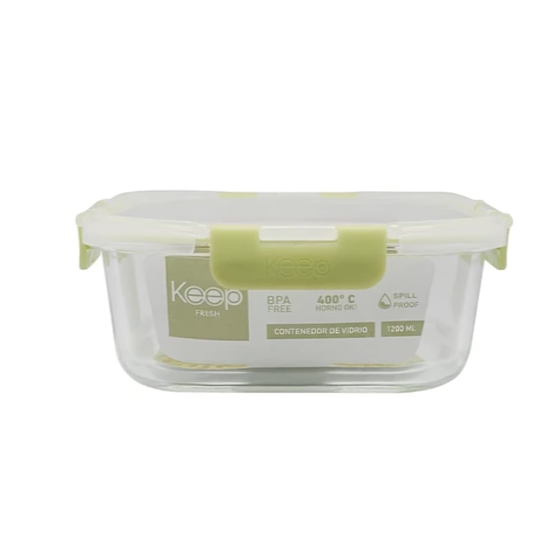 KEEP HERMETICO CUADRADO 2200ML GLASS KEEP VERDE | falabella.com