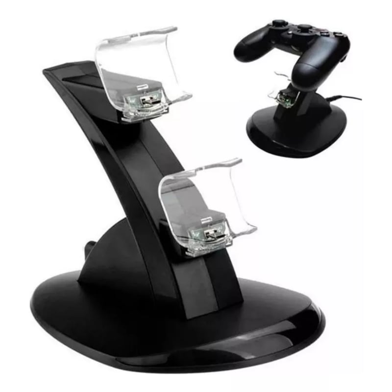 GENERICO Estacion de carga y Cargador Ps4 Doble Base Control Led ...