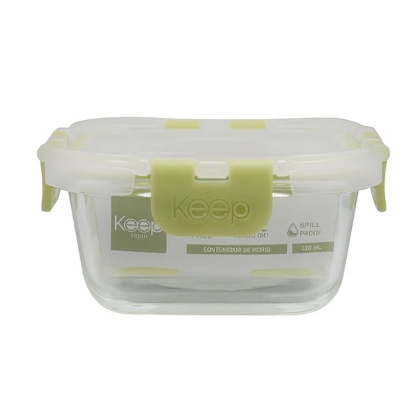 KEEP HERMETICO CUADRADO 320ML GLASS KEEP VERDE | falabella.com