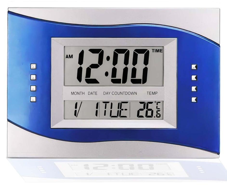 Reloj Mural Digital Pared Escritorio Muro Fecha Temperatura Grande ...