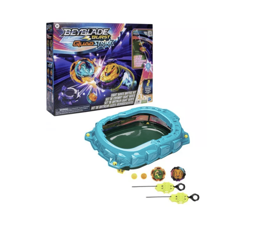 BEYBLADE Estadio Beyblade Burst Quadstrike Set Batalla Light Ignite ...