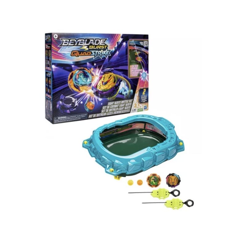 BEYBLADE Estadio Beyblade Burst Quadstrike Set Batalla Light Ignite ...