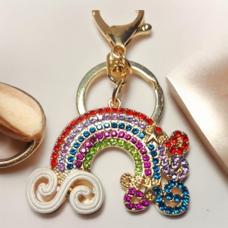 INVENCIBLE LLAVERO ARCO IRIS RAIN EN CRISTALES Y CERTIFICADO AK77 ...