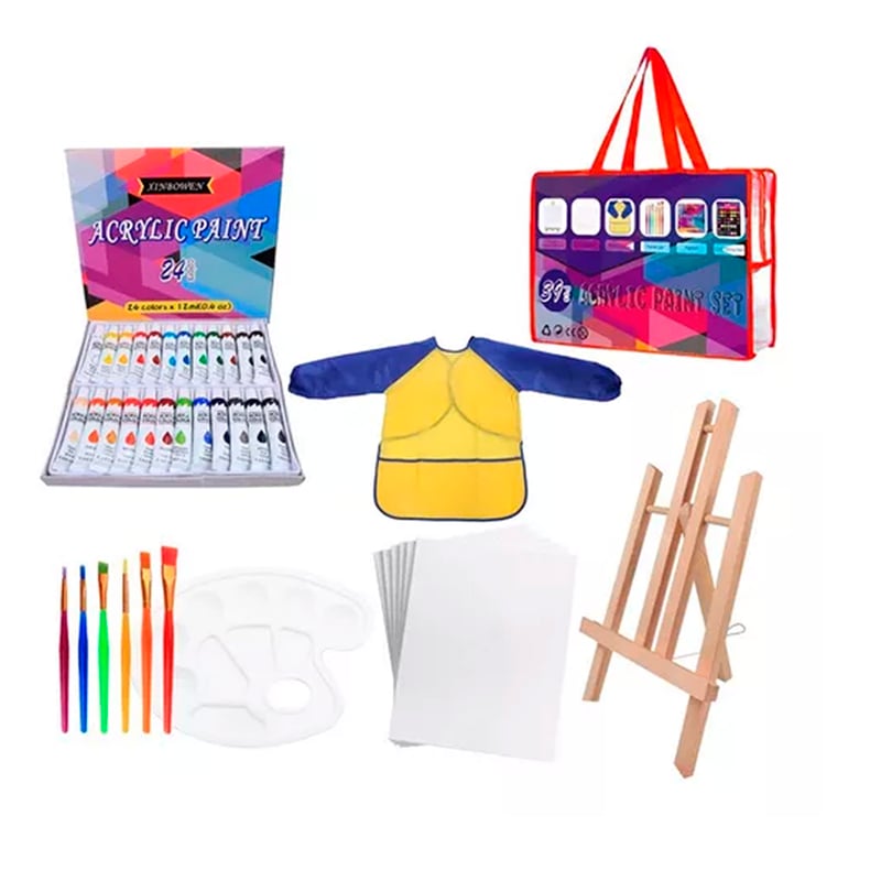 ESHOPANGIE Set De Arte 39 Pzs Para Niños Kit Para Pintar Atril Pintura ...