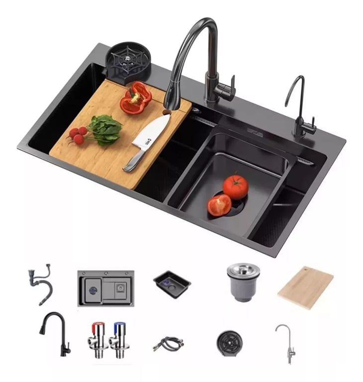 Combo Lavaplatos Empotra 80x45cm Acero Inoxidable Fullequipo | Sodimac ...