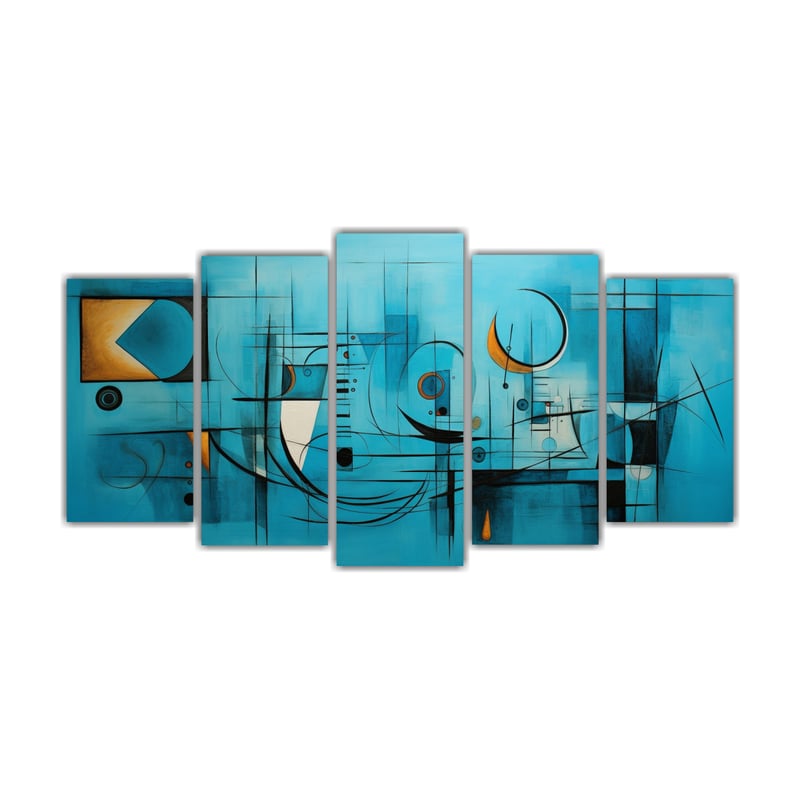 GENERICO Cuadros Abstractos Azul Turquesa: Composiciones De Cuadro ú ...