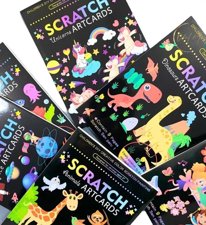 GENERICO Libreta Artística Scratch Multicolor Doble Diseño Por Hoja ...