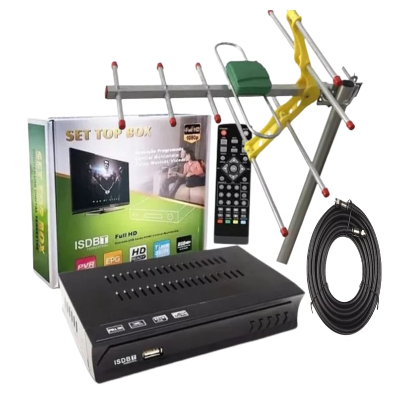 Kit Decodificador Tv Digital Hd y Antena Rural para Televisor Antiguo ...