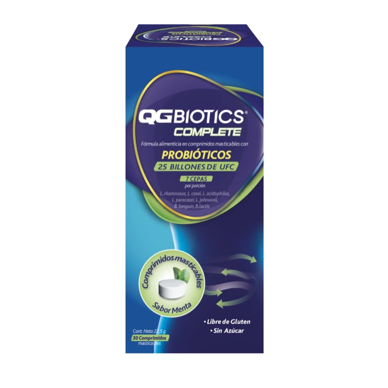 GENERICO QGBiotics Complete probióticos 25 billon UFC 30 masticables ...
