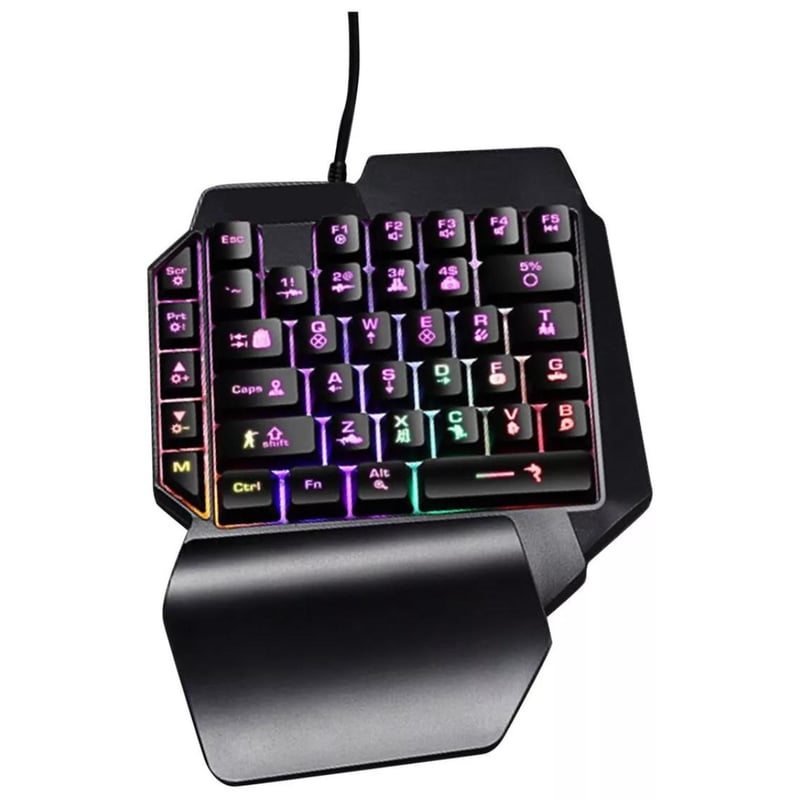 GENERICO Teclado Una Mano Gaming Teclado Mecanico Gamer Rgb Ergonomic ...