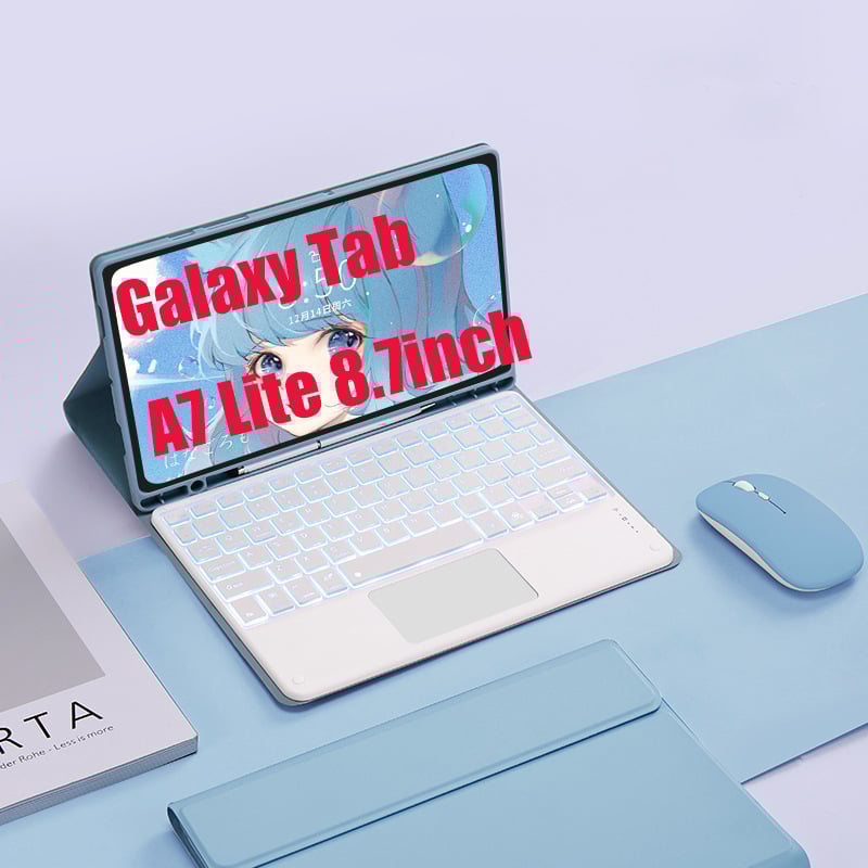 SHARGE Teclado y Ratón BT Galaxy Tab A7 Lite 8.7in Backlight Tocar Ñ-Azul | falabella.com