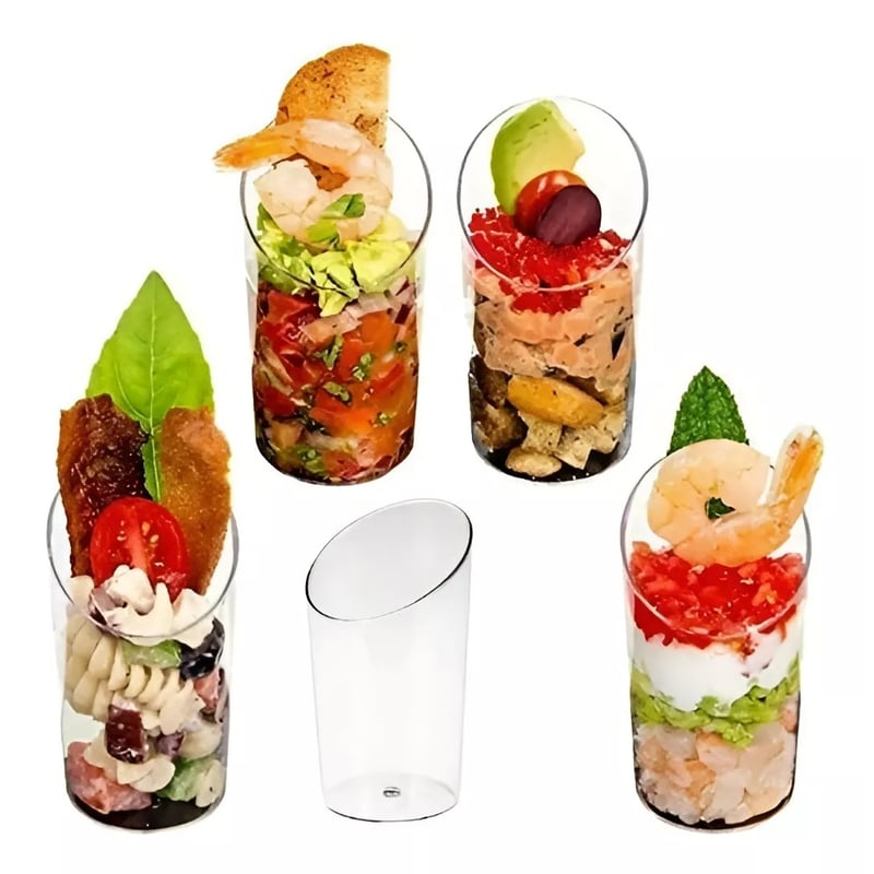 Pasteleria 16 Vasos Para Postres Vasos Plasticos Vasos Acrilicos 165ml ...