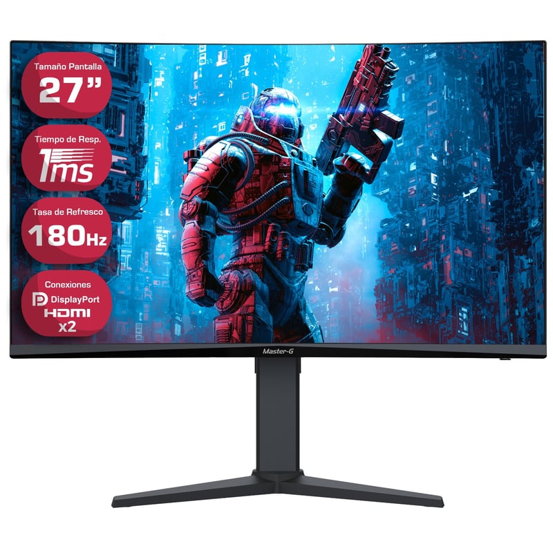 MASTER G Monitor Gamer Curvo Led 27" Full HD 180Hz 1Ms MGMG2730C ...