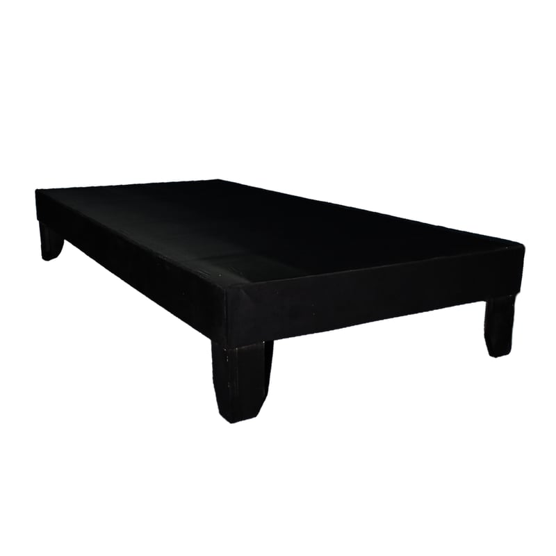 GENERICO Base De Cama Europea Full Negro En Lino Y Madera De Pino ...