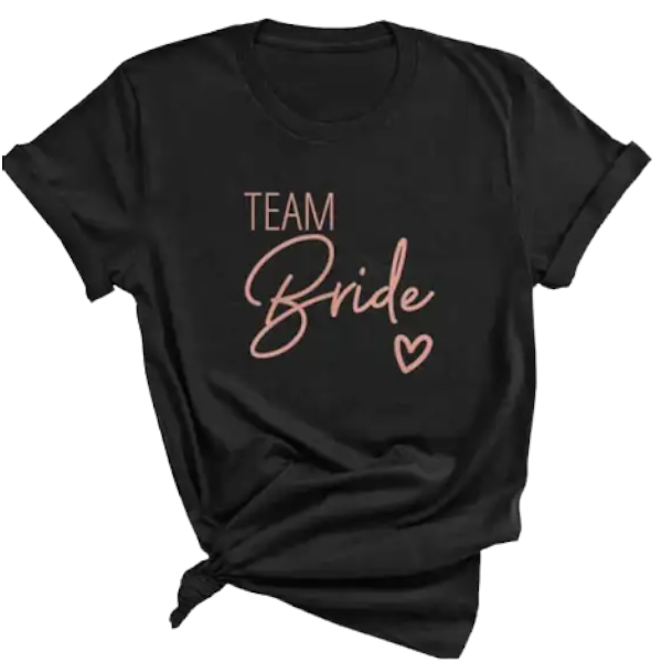 GENERICO Polera team bride negra con letras rosadas | falabella.com