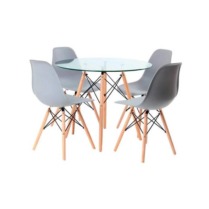 GENERICO Comedor Eames Round 4P Sillas Eames Gris | falabella.com