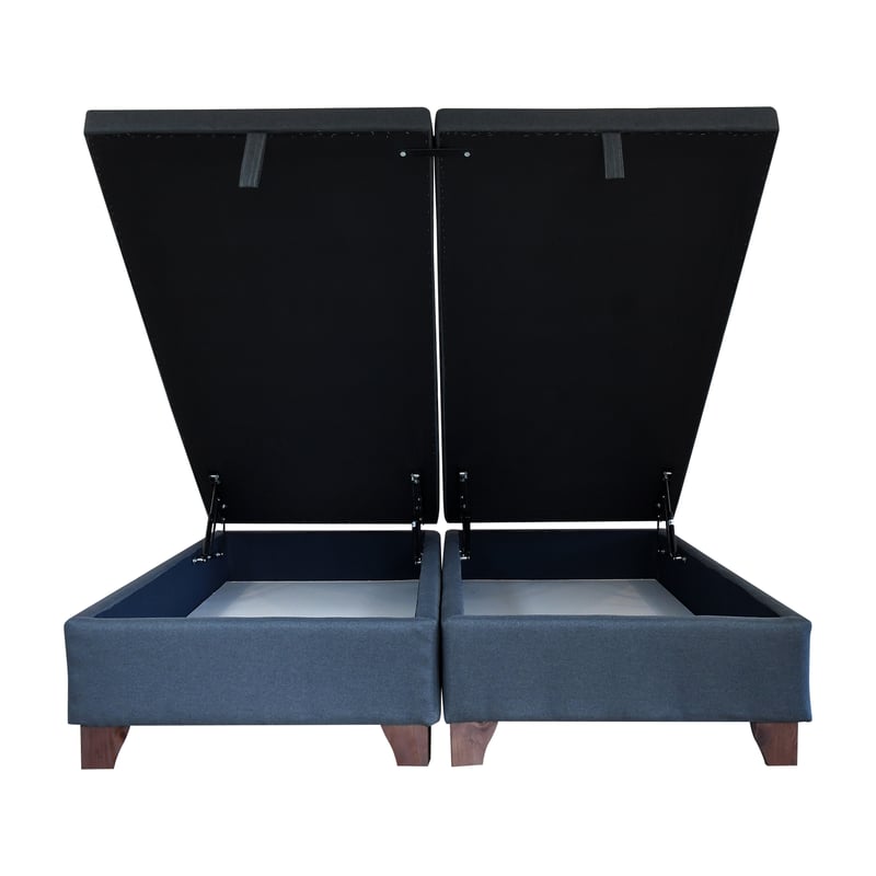 Base de Cama Baúl King Dividida largo 200 cm con Patas de Madera 11 cm ...