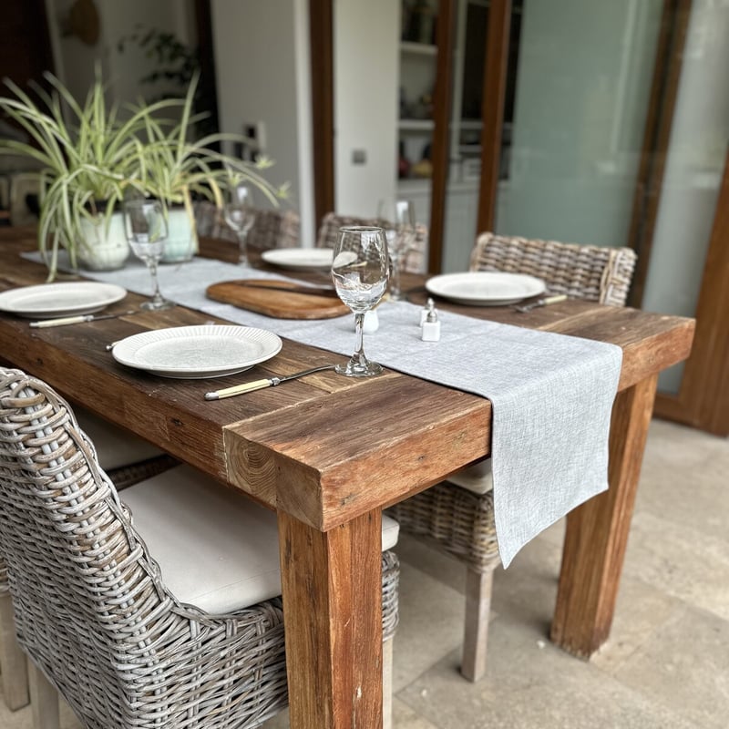 CASA CECILIA Camino de Mesa Rústico Gris Claro 40x200 Casa Cecilia | falabella.com