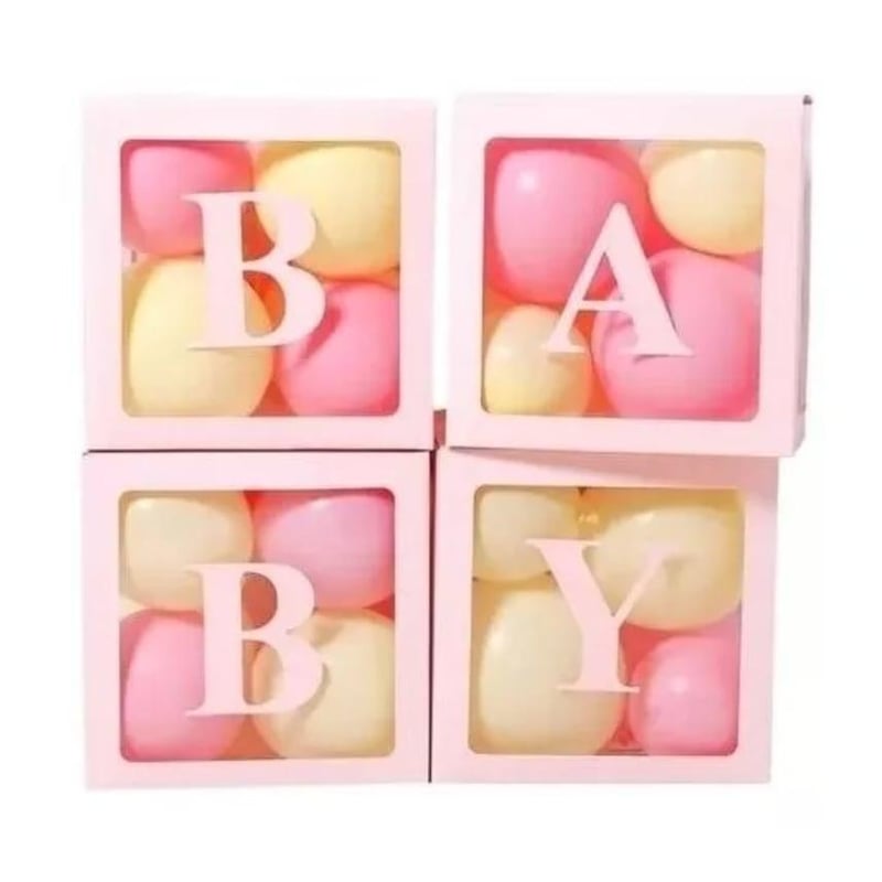 GENERICO Set de 4 Cajas Cubo para Baby Shower con Globos | falabella.com