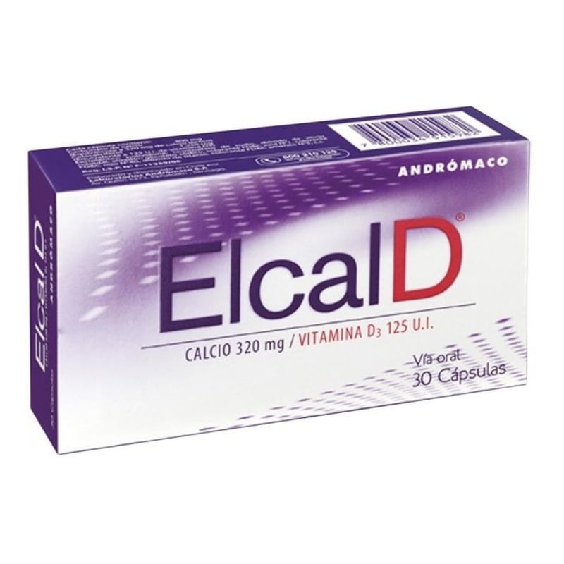 ANDROMACO Elcal D calcio 320mg Y Vit D3 125ui 30 Cápsulas | falabella.com