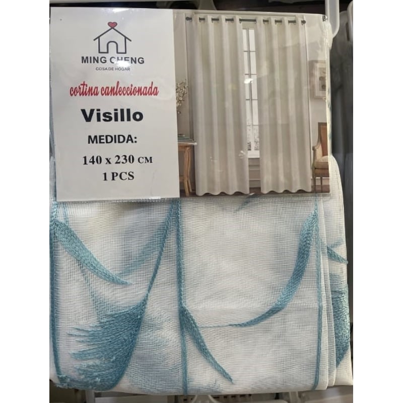 GENERICO VISILLO TRASLUCIDA DISEÑO BORDADO TRIGO TURQUESA 1 PAÑO ...