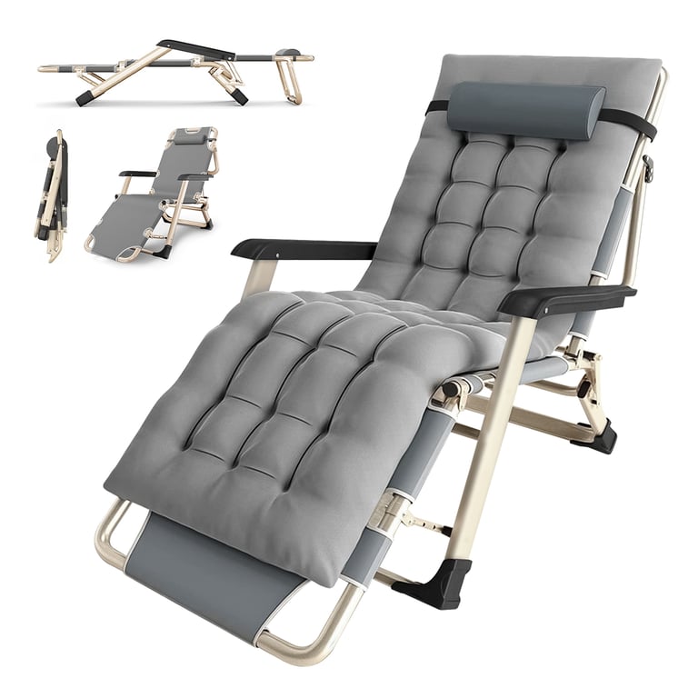 ELEMENT DESIGN Silla Reposera Plegable con Acolchada Desmontable para ...