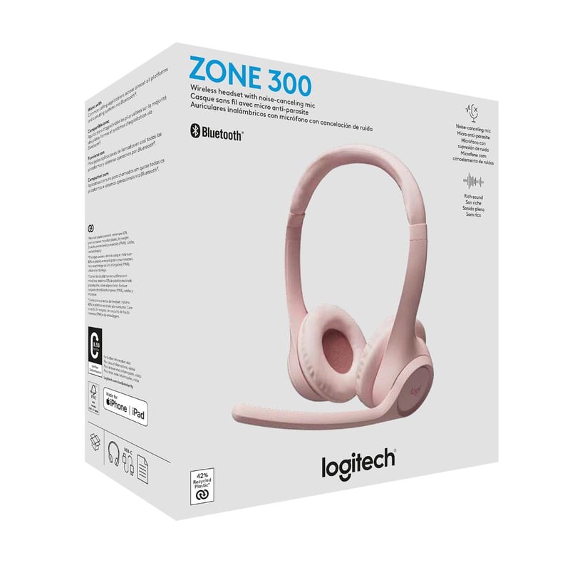 LOGITECH AUDIFONOS LOGITECH ZONE 300 ROSE | falabella.com