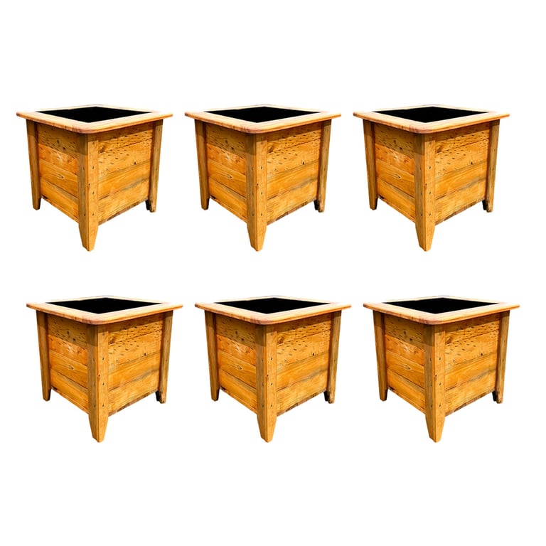 pack de 6 Macetero O Jardinera De Madera Color Alerce 40x40x40 ...