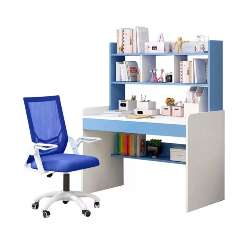 GENERICO Escritorio Con Estantería Organizador Libros Color Celeste ...