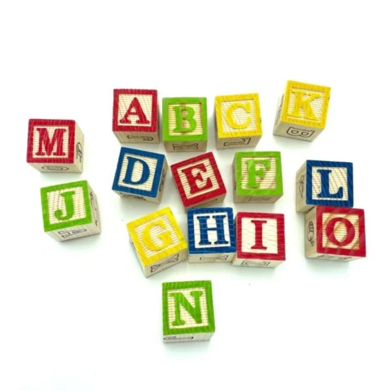 GENERICO Set de 15 Cubos de Madera con Letras y Números para Niños ...