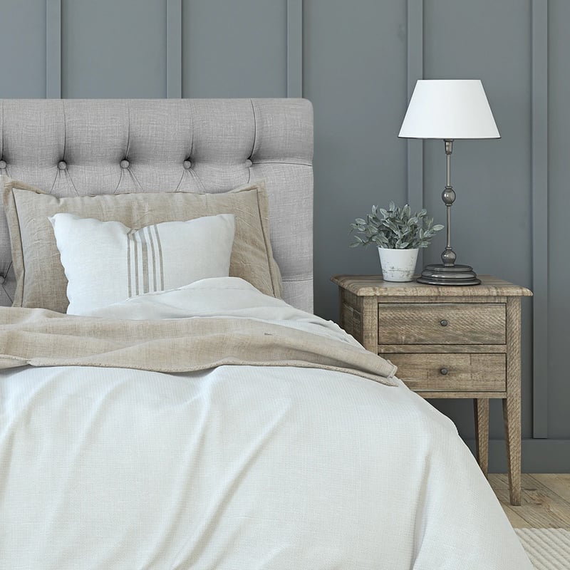 ESPACIO HOGAR Respaldo de Cama Capitoné Premium Lino Gris Plata 2 ...