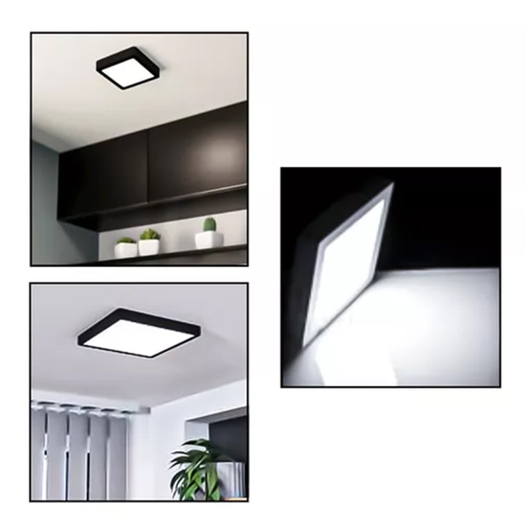 GENERICO Foco Plafon Led Sobrepuesto Cuadrado 18w Luz Fria B Negro ...
