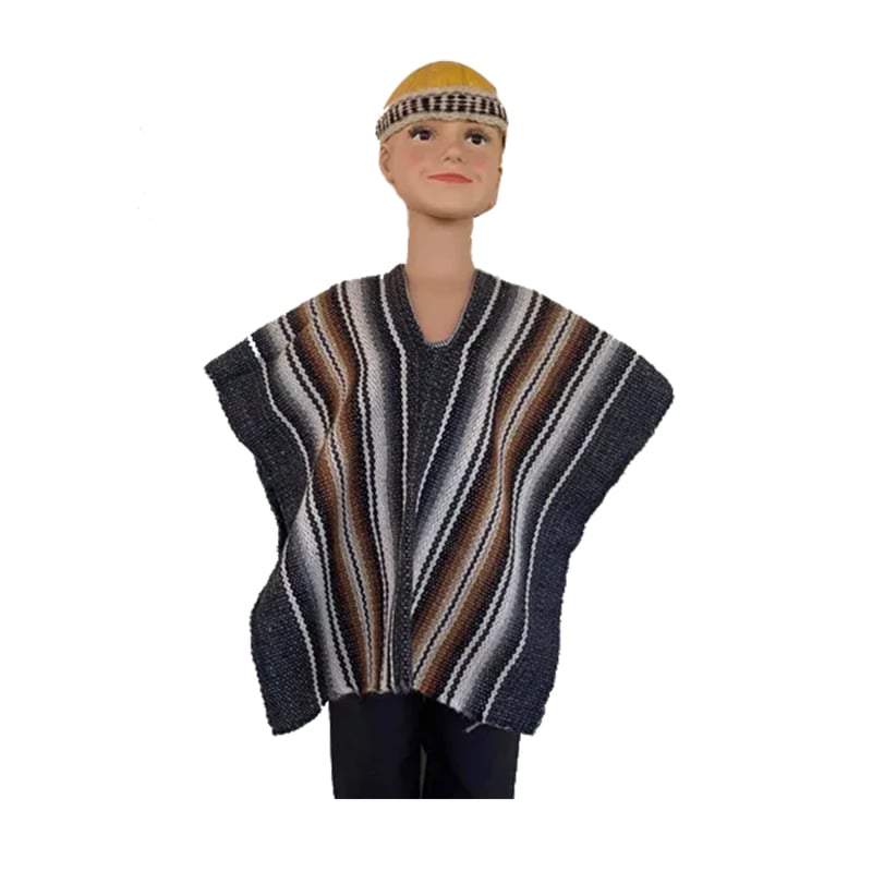 TODODISFRACESCHILE Disfraz Traje Mapuche Niño Poncho/Cintillo Talla 3 ...