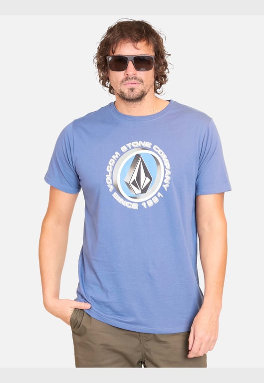 VOLCOM Polera Manga Corta Faucet Azul Hombre Volcom | falabella.com