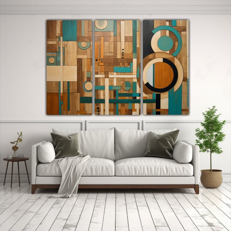 GENERICO Pinturas Decorativas Con Texturas Superpuestas Y Formas En C ...